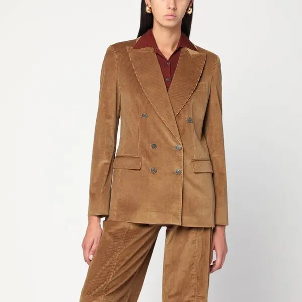Etro Double-breasted Velvet Jacket - Brown