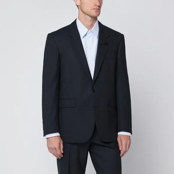 LARDINI Single-breasted Wool Blend Jacket - Blue
