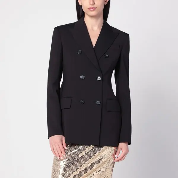 Sportmax Double-breasted Wool Jacket - Brown