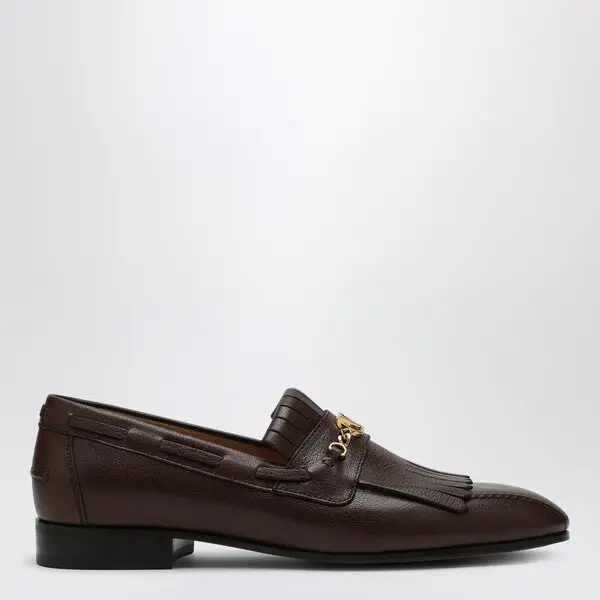 Valentino Garavani Vlogo Leather Moccasins With Fringes