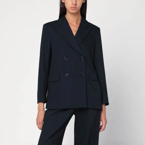 Max Mara Double-breasted Jacket - Blue
