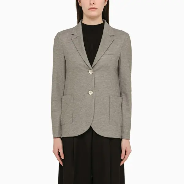 Harris Wharf London Cotton Single-breasted Jacket - Grey