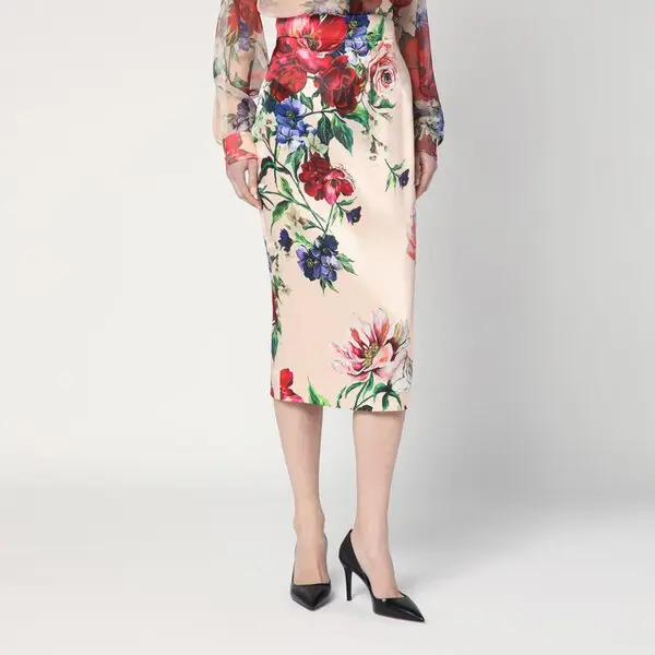 Dolce & Gabbana Floral Print Longuette Skirt
