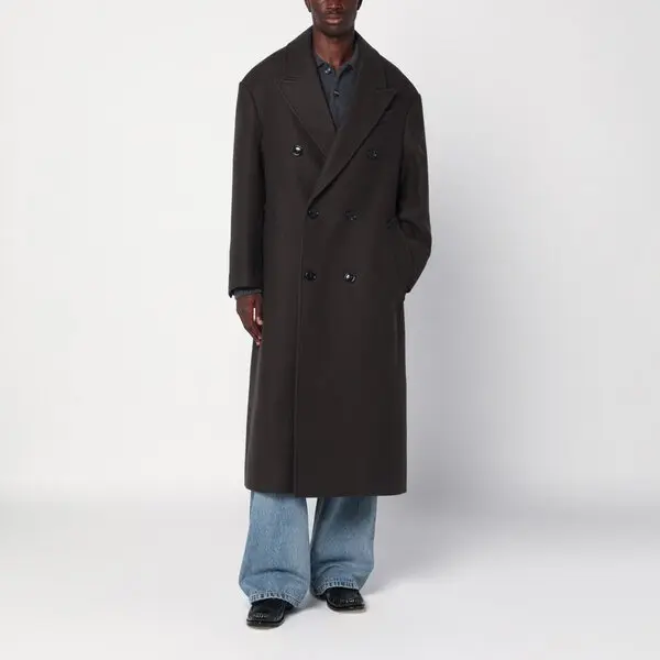 Ami Double-breasted Wool Coat - Grey