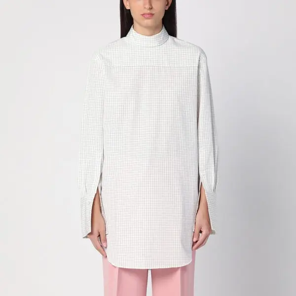 Dries Van Noten Checked Poplin Turtleneck Shirt