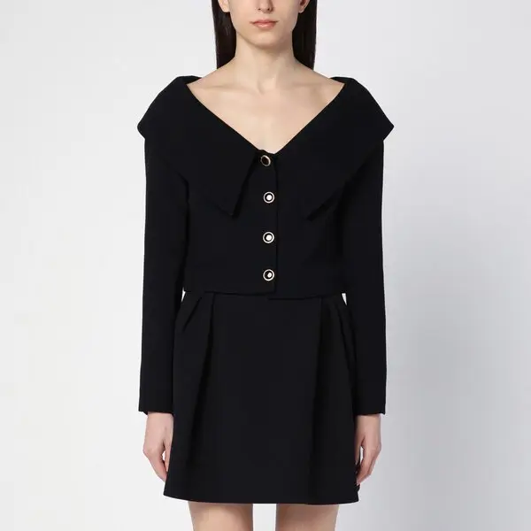 Alessandra Rich Off-shoulder Wool Jacket