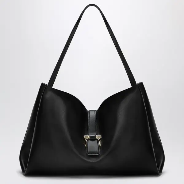 FERRAGAMO Leather Tote Bag With Metal Hook Logo