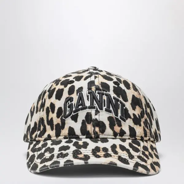 GANNI Leopard-print Canvas Baseball Cap