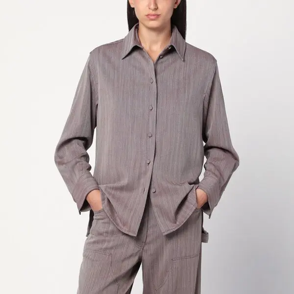 Golden Goose Chevron Wool Blend Shirt - Brown