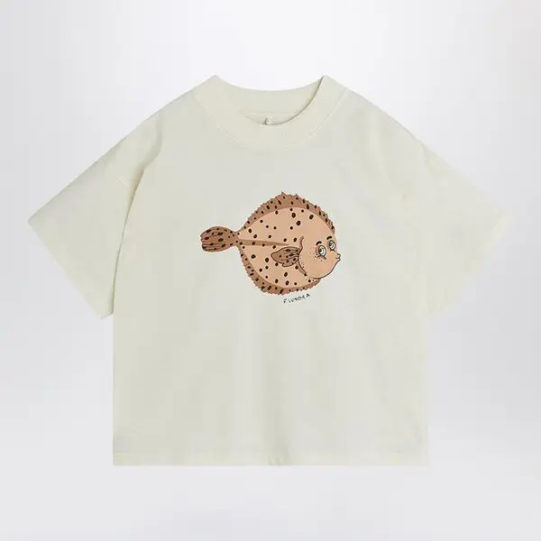 MINI RODINI T-shirt With Flundra Print - White