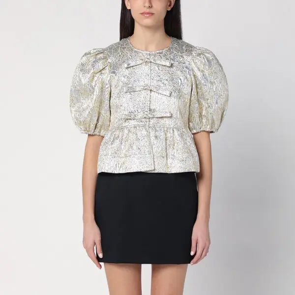 GANNI Choker Blouse With Bows - Metal