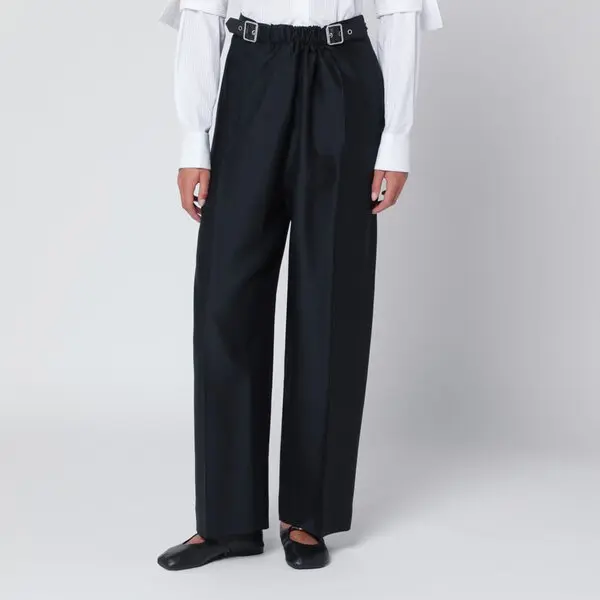 Loewe Wool And Silk Trousers With Belt