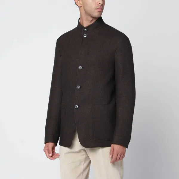 Zegna Wool, Silk, Linen, And Cashmere Jacket - Brown