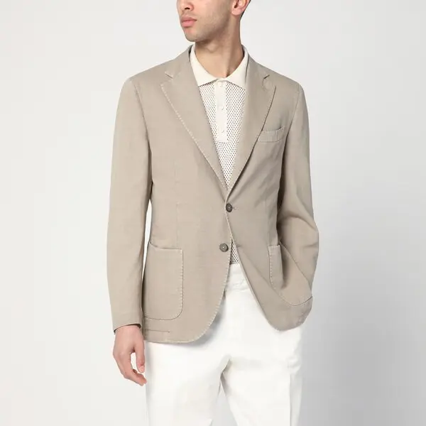SANTANIELLO Single-breasted Jacket - Beige