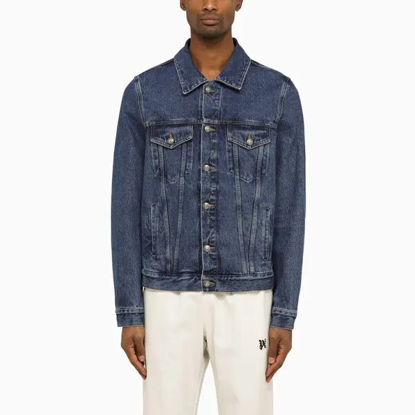 Palm Angels Monogram Denim Jacket - Light Blue