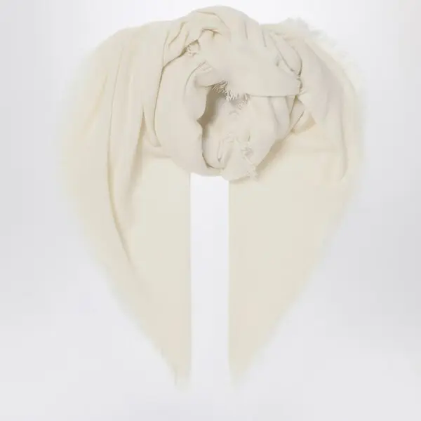 Destin White Milk Cashmere Scarf - Green