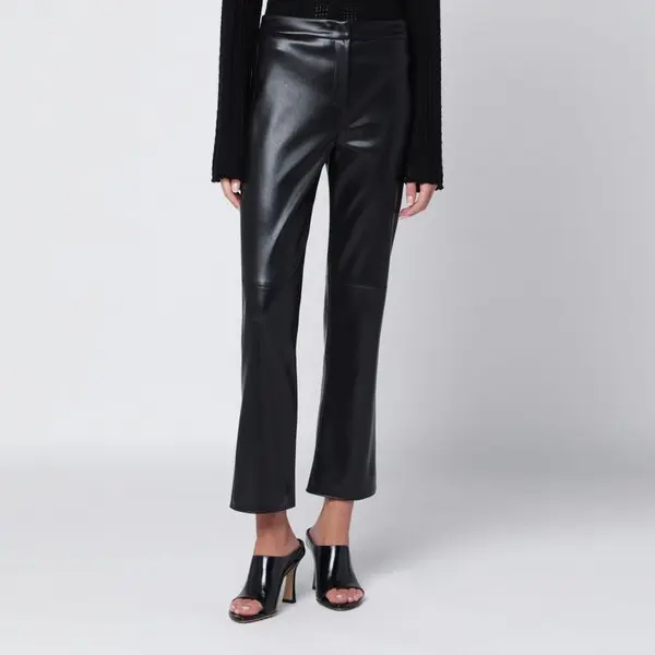 Max Mara Coated Cropped Trousers - Black