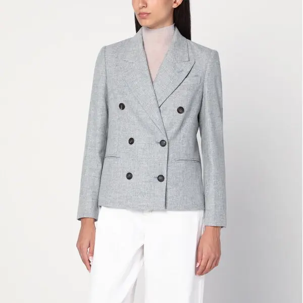 Brunello Cucinelli Double-breasted Wool Jacket - Grey