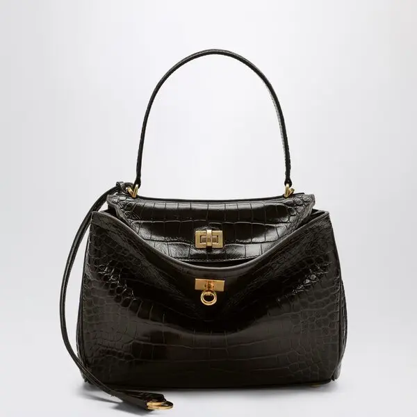 Balenciaga Small Rodeo Bag In Crocodile-effect Leather