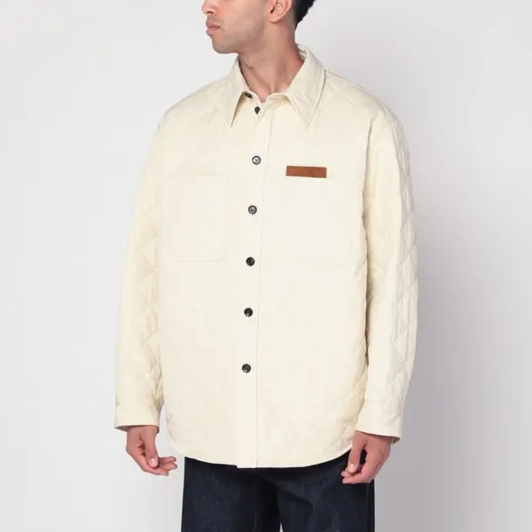 Bottega Veneta Quilted Cotton-blend Jacket With Intrecciato Detail - White
