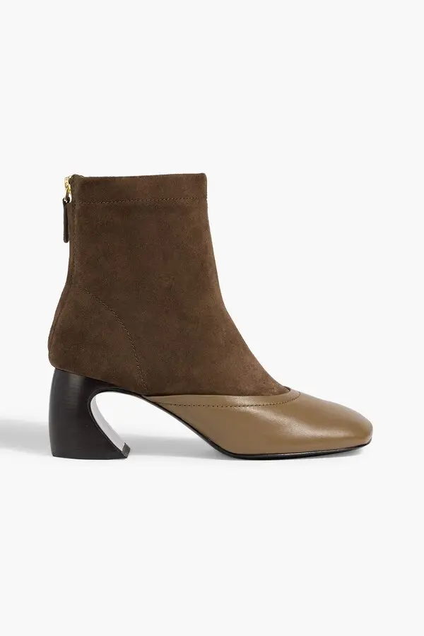 3.1 Phillip Lim Id Suede And Leather Ankle Boots - Taupe