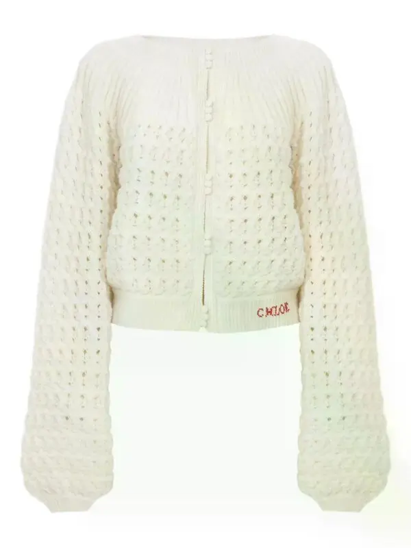 Chloé Balloon-sleeve Open-knit Cardigan