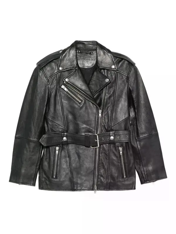 STAND STUDIO Belted Leather Jacket