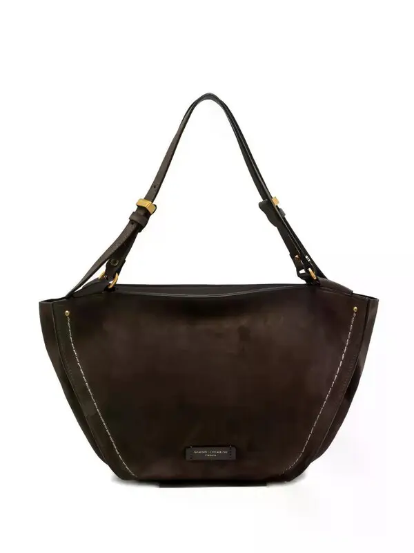 GIANNI CHIARINI Stitched-detail Leather Shoulder Bag
