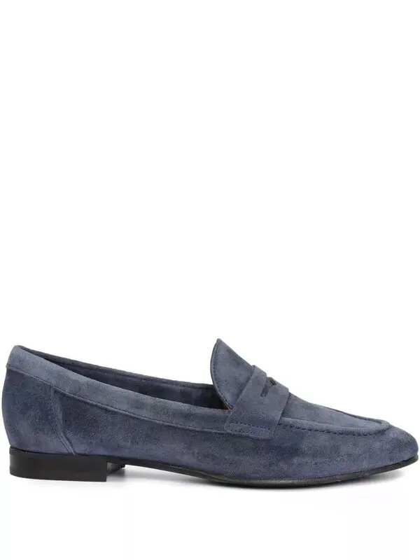 STUDIO CHOFAKIAN Macchiato Penny-strap Suede Loafers - Blue