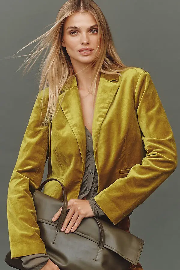 Maeve Cropped Tuxedo Blazer Jacket