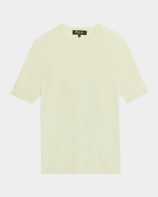 Loro Piana Camino Cashmere-silk Crewneck Sweater - Ltgrn