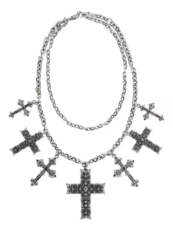 Emanuele Bicocchi Notre-dame Crosses Chain Necklace
