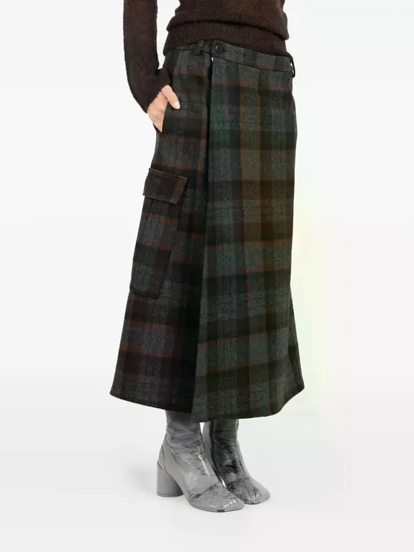 SOCIETE ANONYME Check Pocket-detail Midi Skirt