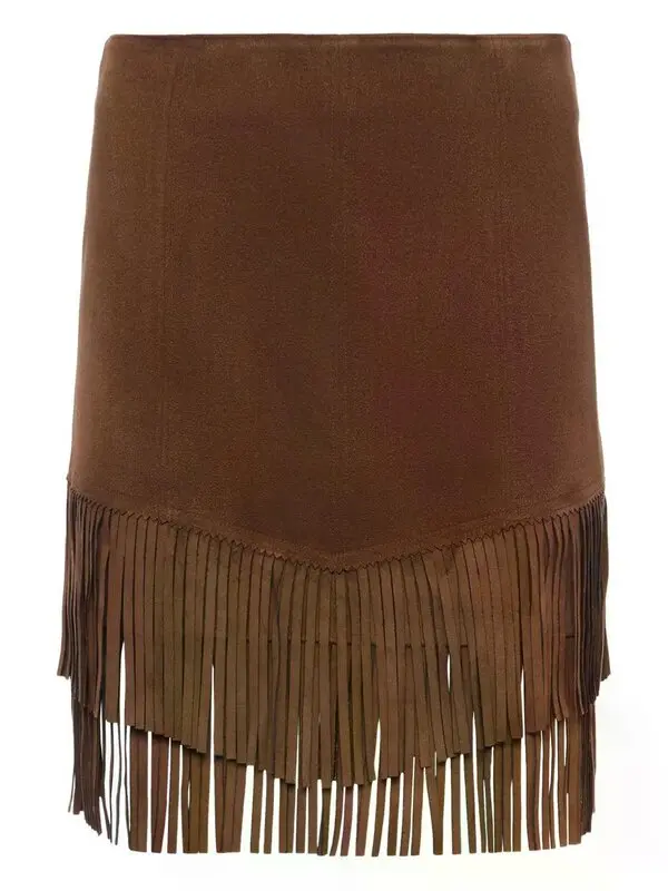 L'Agence Lyle Vegan Suede Mini Skirt - Brown