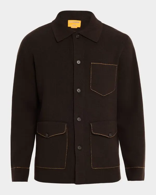 Guest In Residence Cashmere Work Jacket With Topstitching