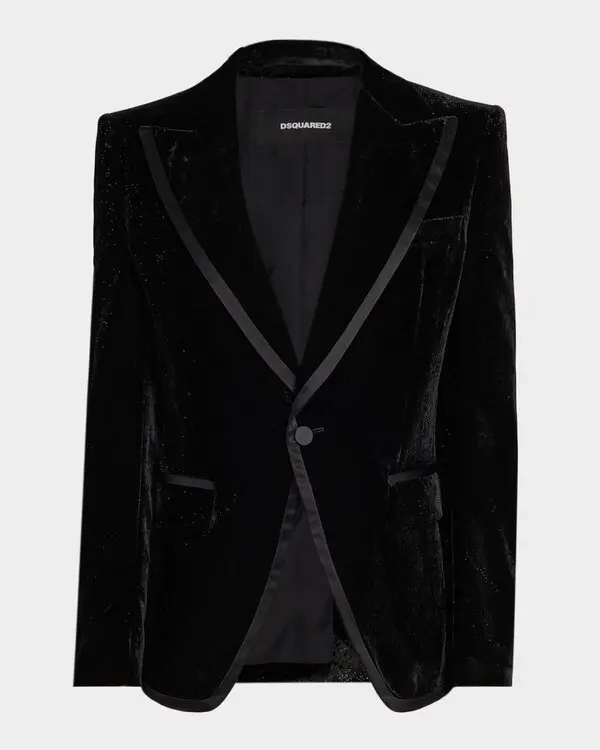 Dsquared2 Sparkling Velvet Silk-trim Blazer