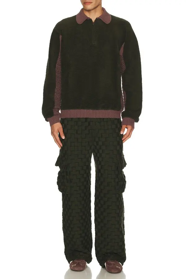 ISA BOULDER Relax Zip Up Polo Sweater