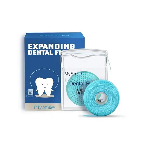 MYSMILE Woven Dental Floss With Coconut Oil, Mint Flavor, 50 Yards