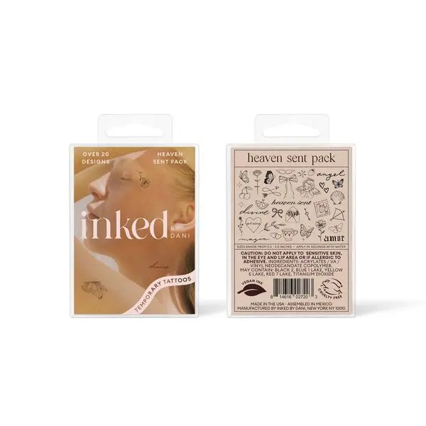 INKED BY DANI Heaven Sent Temporary Tattoo Pack - One-color