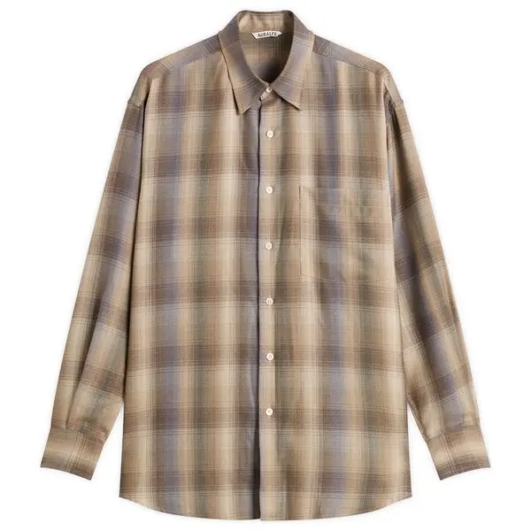 Auralee Super Light Wool Check Shirt