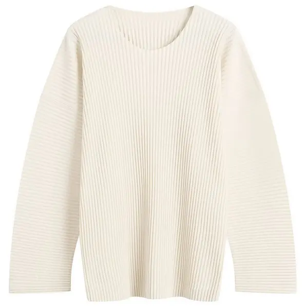 Issey Miyake Curve Long Sleeve Top - Limestone White