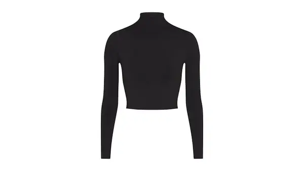 Nike X Skims Vintage Seamless Mock Neck Crop Top - Obsidian
