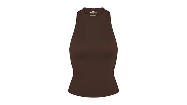 Nike X Skims Matte Mock Neck Racer Tank - Dark Sepia