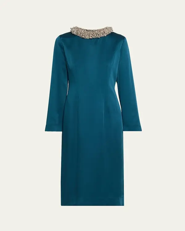 Dries Van Noten Danora Embellished Midi Sheath Dress