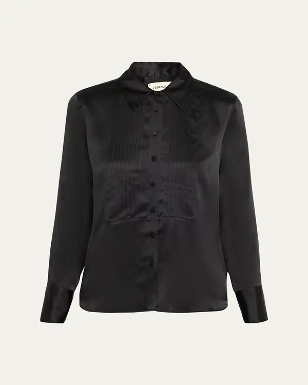 L'Agence Divya Pintuck Tux Shirt