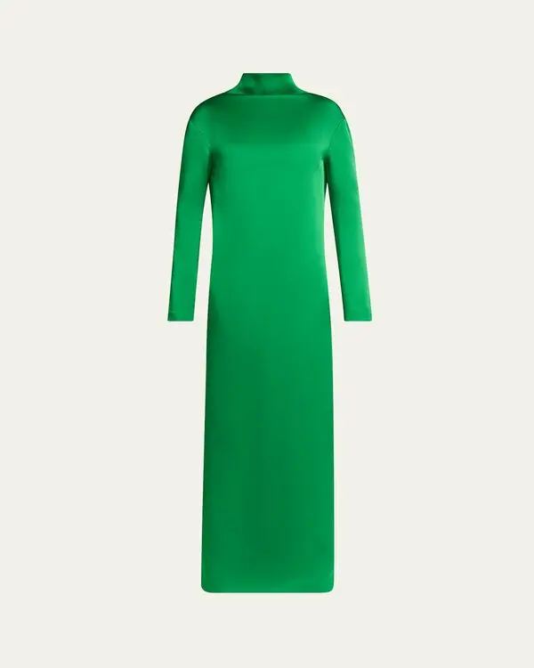 TOM FORD Mock-neck Long-sleeve Crepe Gown
