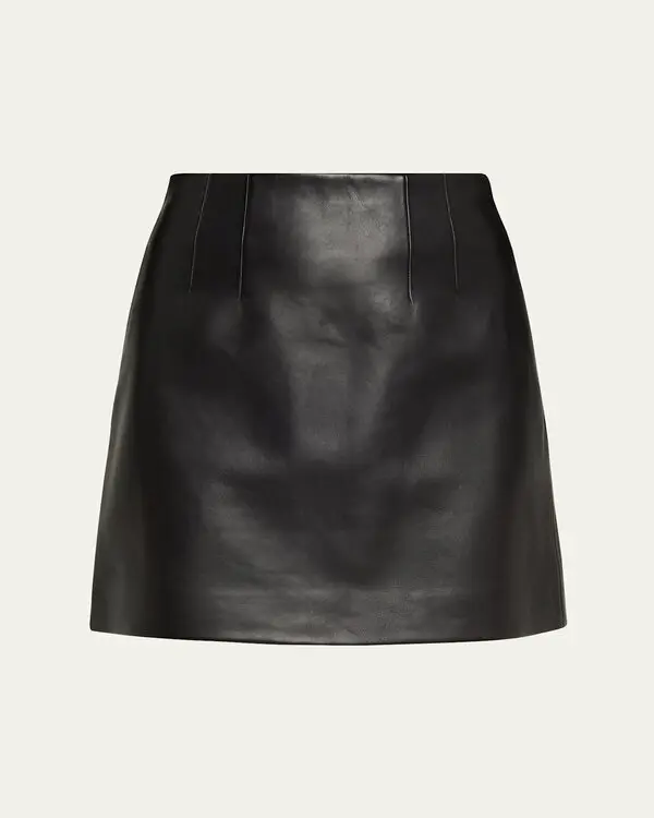 Theory Lambskin Leather Mini Skirt