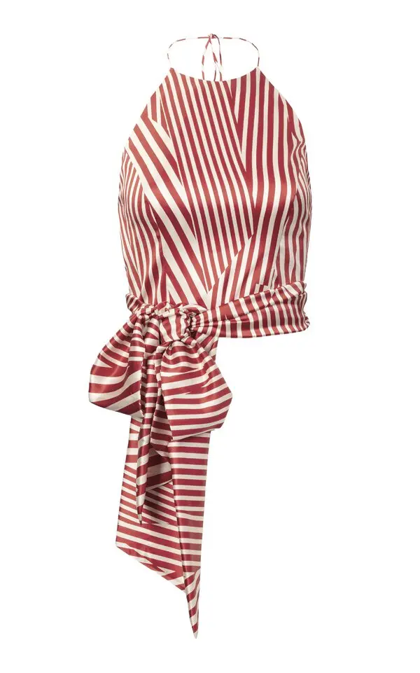 Silvia Tcherassi Carmela Stretch-silk Halter Top