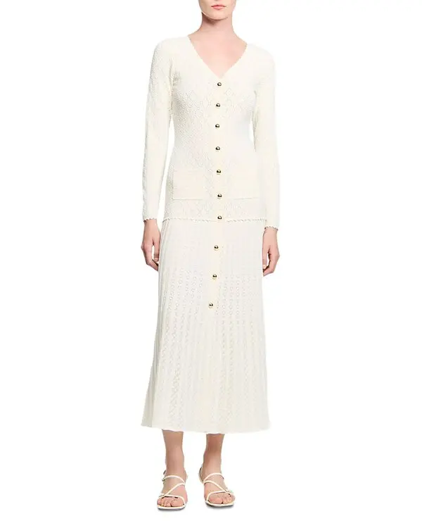Sandro Long Sleeve Maxi Dress - Ecru