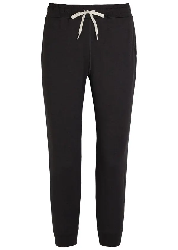 Vuori Performance Slubbed Jersey Cropped Sweatpants - Black